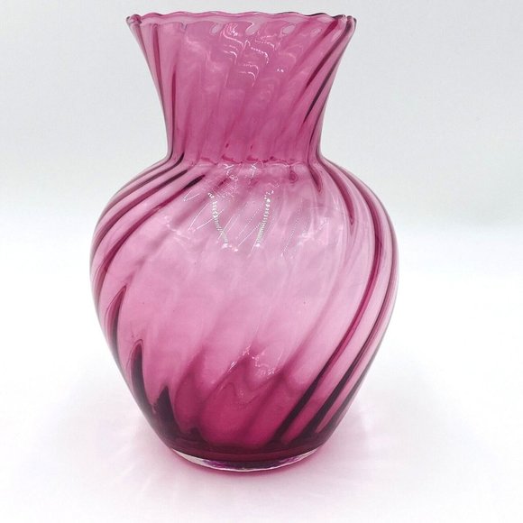 Pilgrim | Accents | Vintage Pilgrim Red Pink Cranberry Glass Optic ...